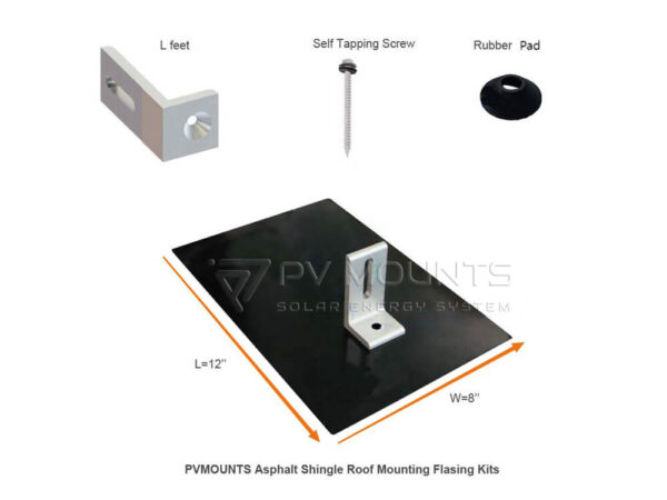L Foot with Asphalt Shingle Flashing for Solar Mounting PVM-L-04
