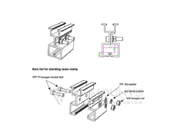 Standing Seam Clamp with Integrated Rail | PV MOUNTS
