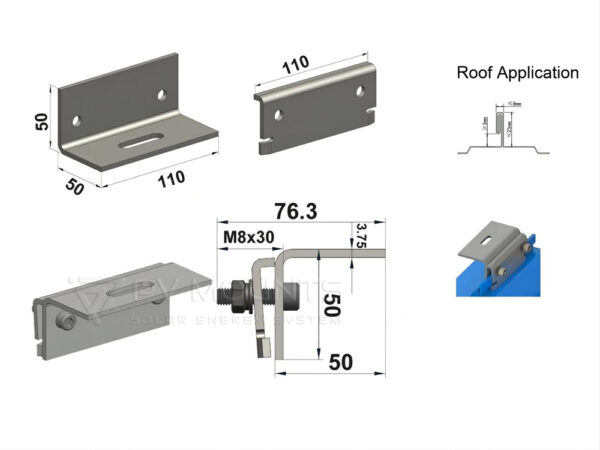 Solar panel standing seam clamp for metal roof |PV MOUNTS